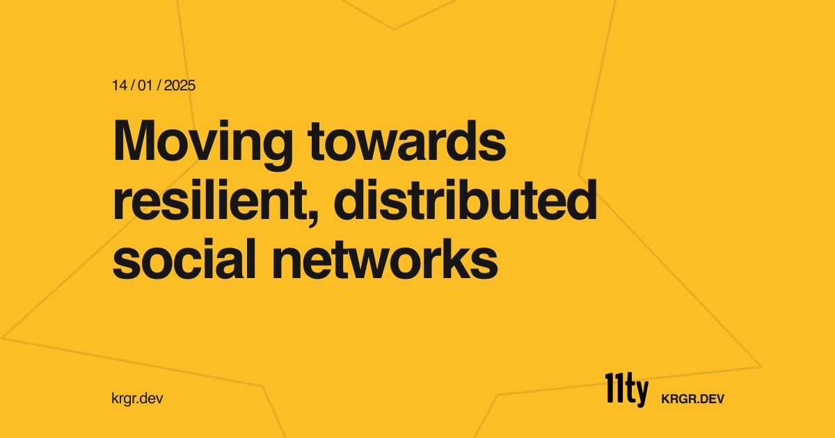 Moving towards resilient, distributed social networks