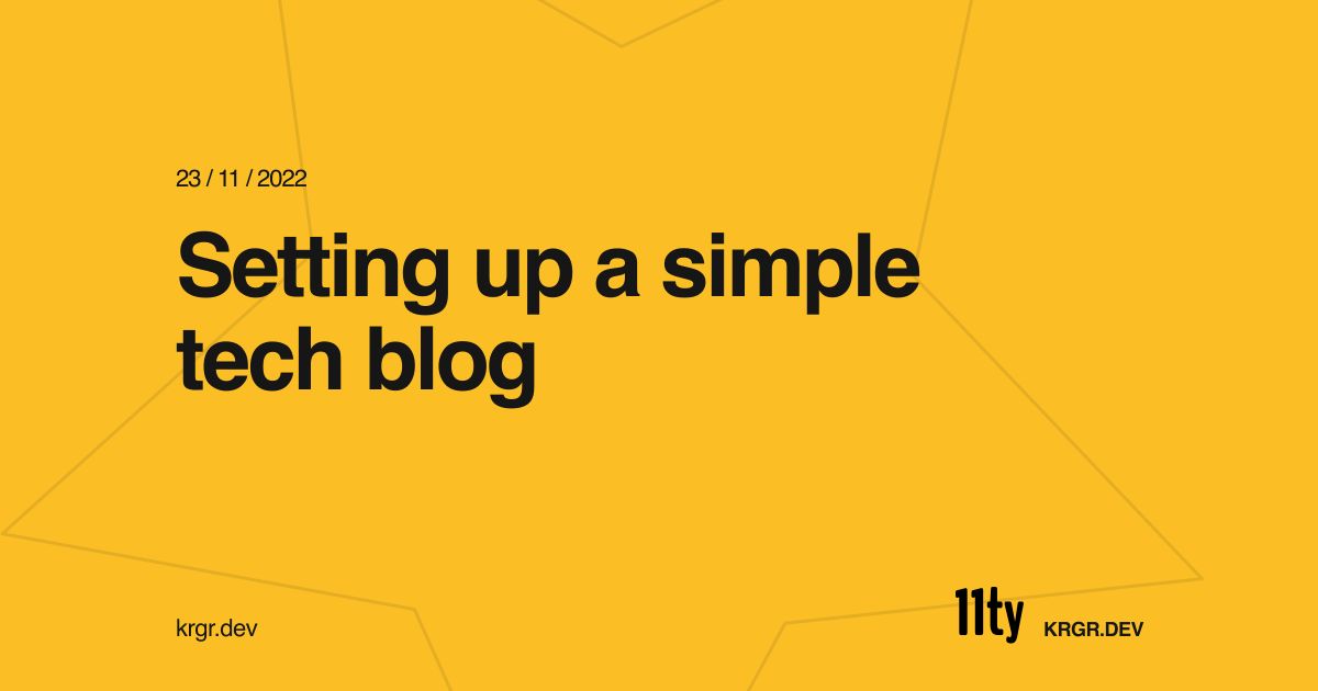 Setting up a simple tech blog