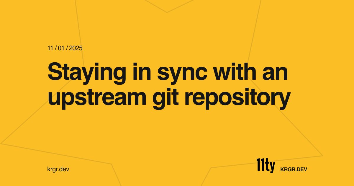 Staying in sync with an upstream git repository